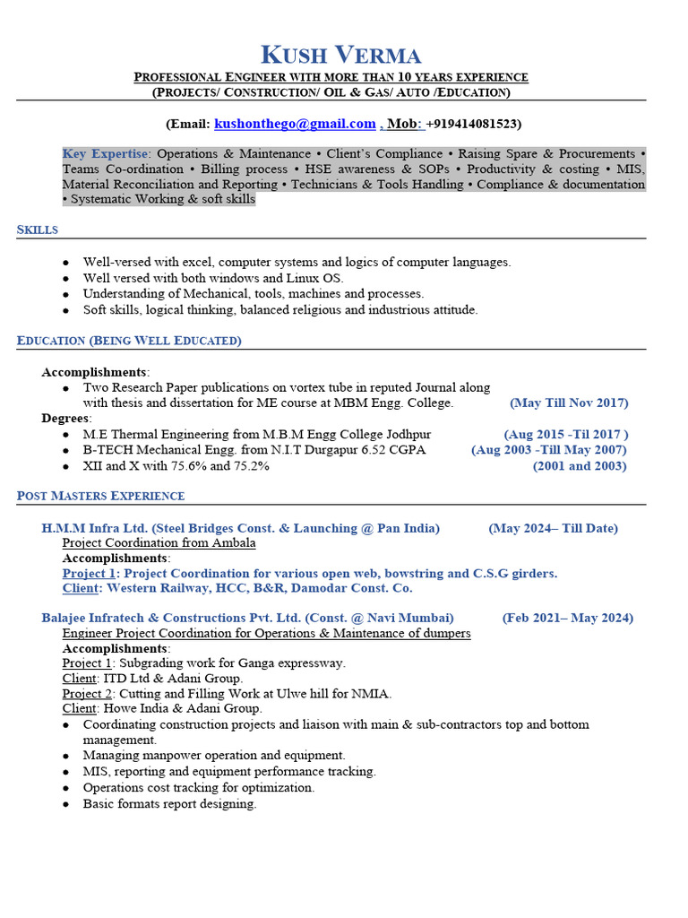 My Resume Update 24 July 2024 | PDF