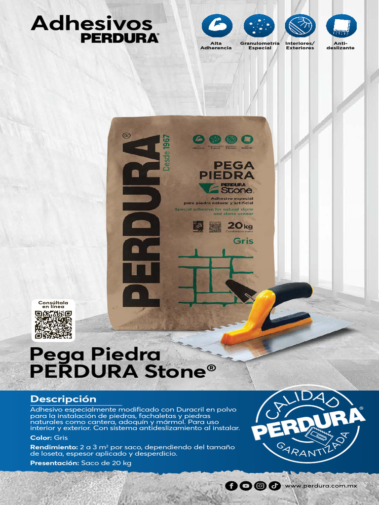 Pega Piedra Perdura Stone | PDF