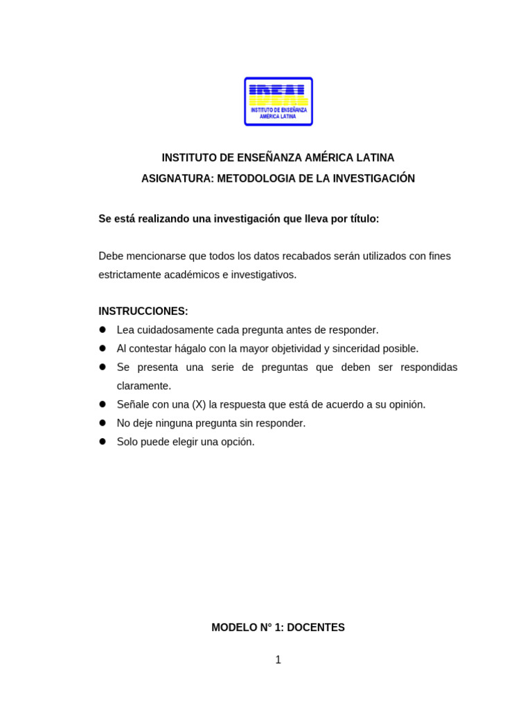 Modelos de Instrumentos | PDF