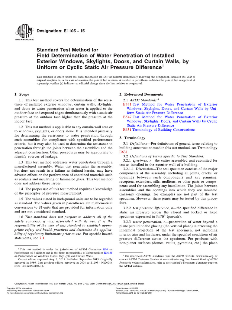 Astm e 1105-15 | PDF