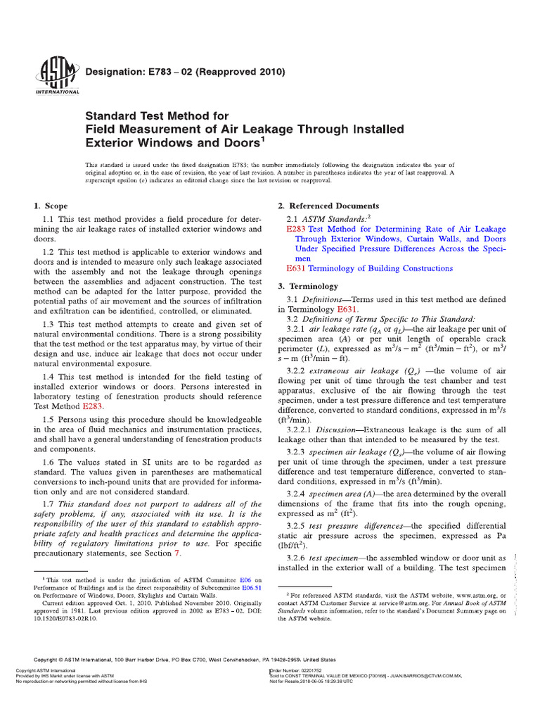ASTM E 783-02(10) | PDF