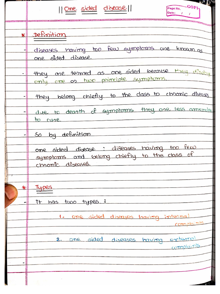 3RD BHMS Organon One Sided Disease | PDF