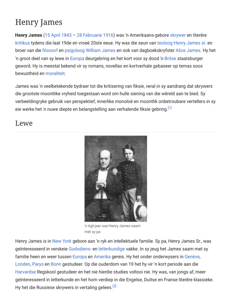Henry James - Wikipedia | PDF | English Language Literature | Classics