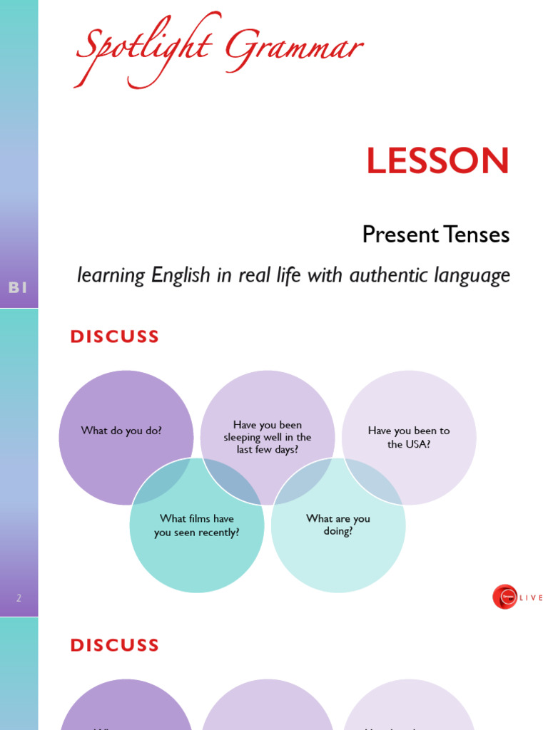 Spotlight Grammar Present Tenses b1 | PDF