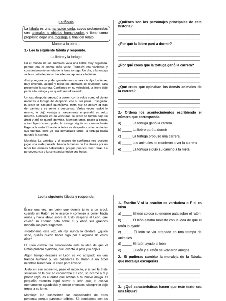 La Fábula Guía Pdf