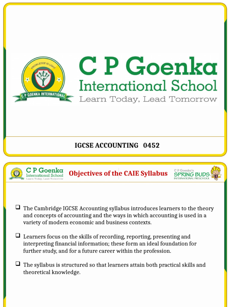 CPGIS - Grade 9 - Accounting - Orientation - PPT | PDF