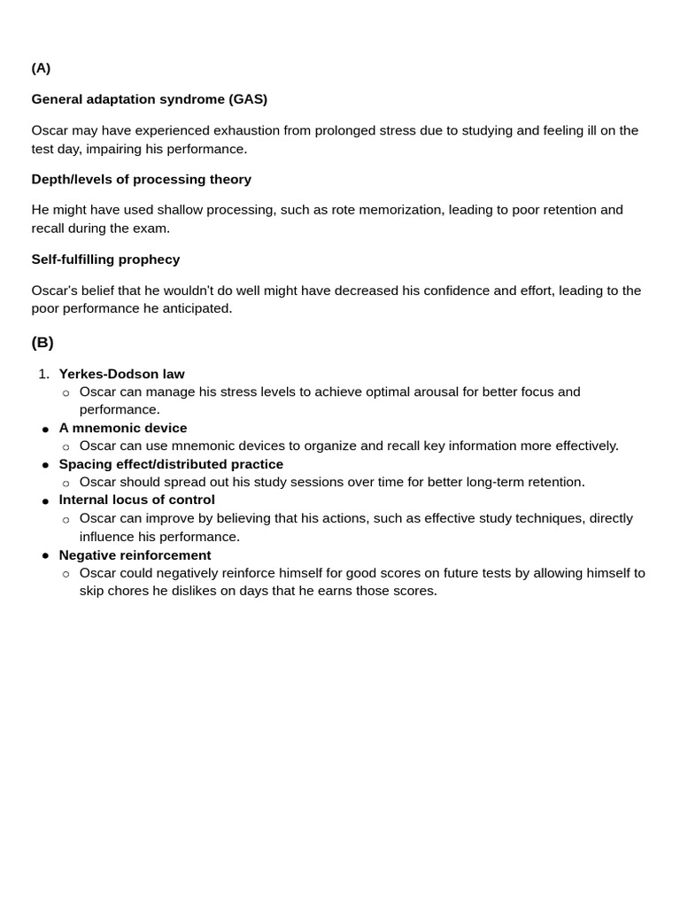 General Adaptation Syndrome (GAS) | PDF