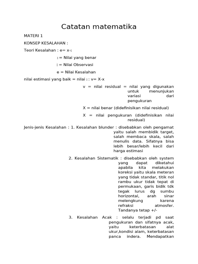Catatan Matematika | PDF