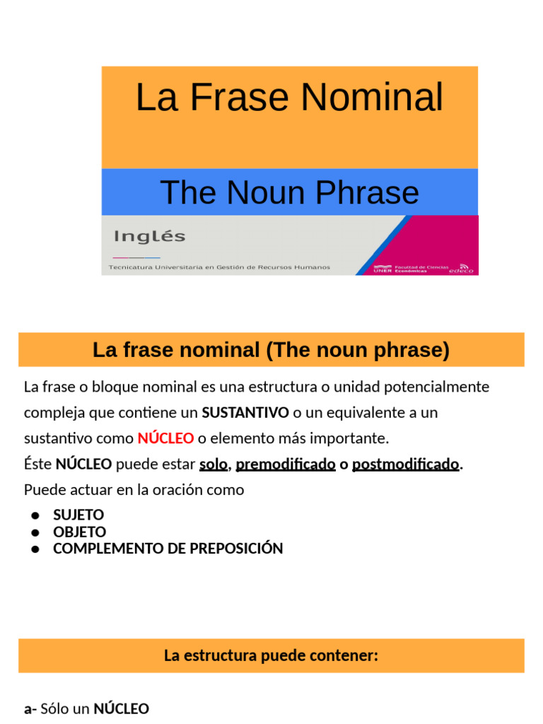 La Frase Nominal | PDF