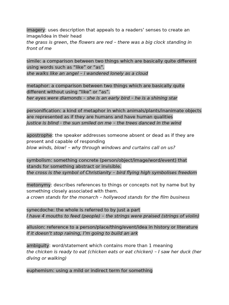 English Stylistic Devices | PDF