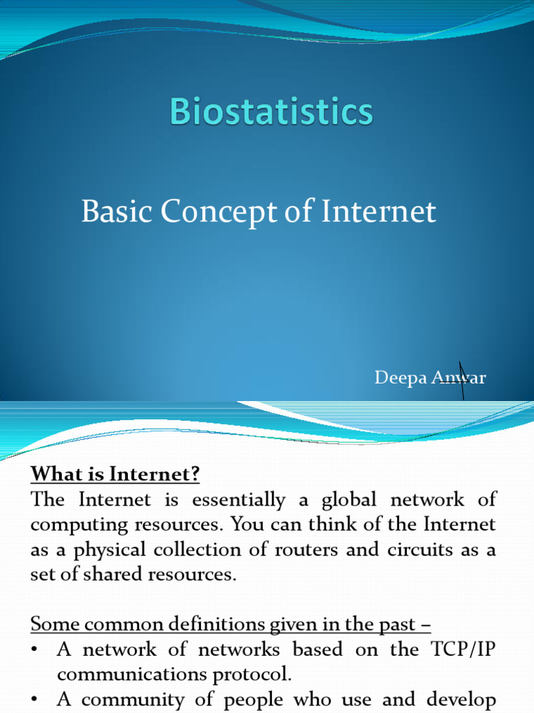 Biostatistics (Basic Concept of Internet) | PDF