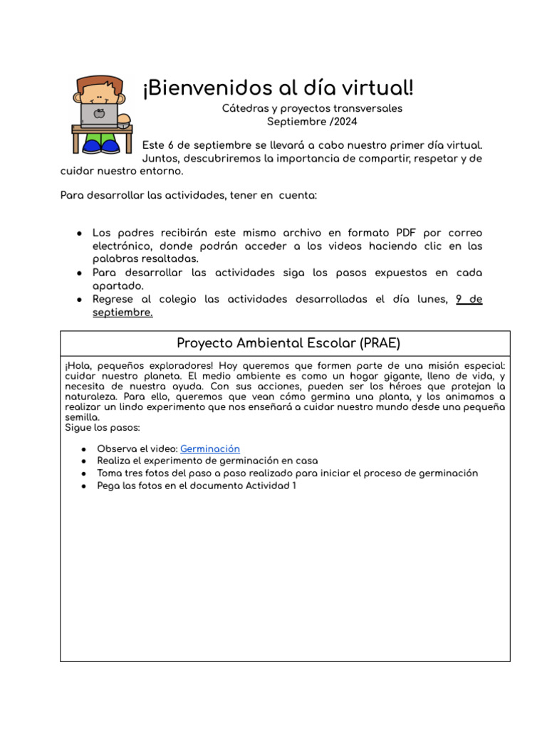 Actividades Día Virtual PK-K | PDF