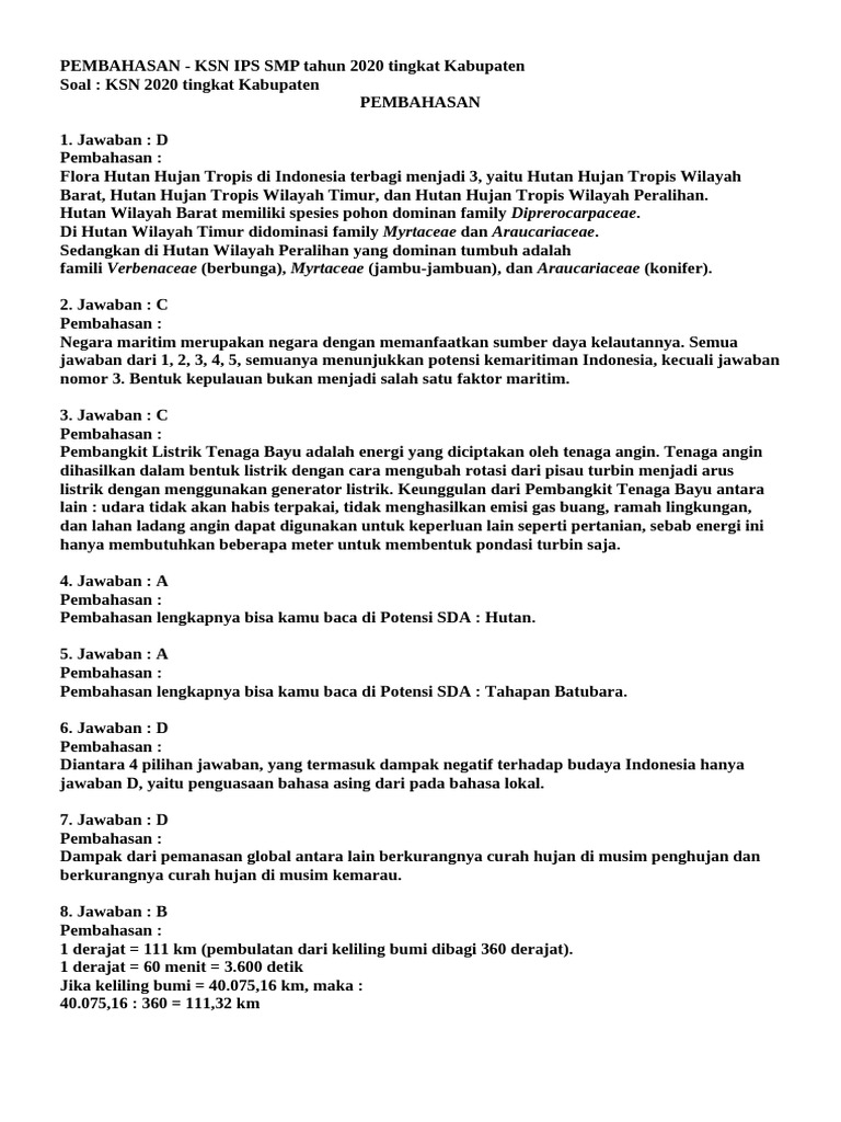 Pembahasan KSN 2020 | PDF