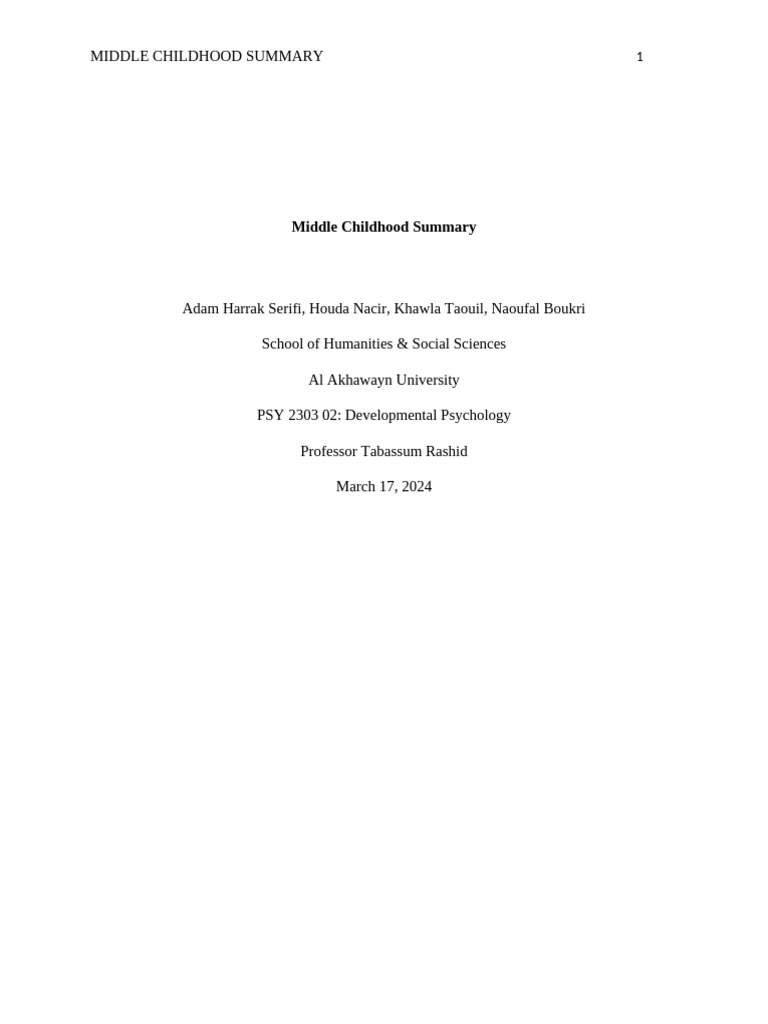 Dev Psy Summary 1 | PDF