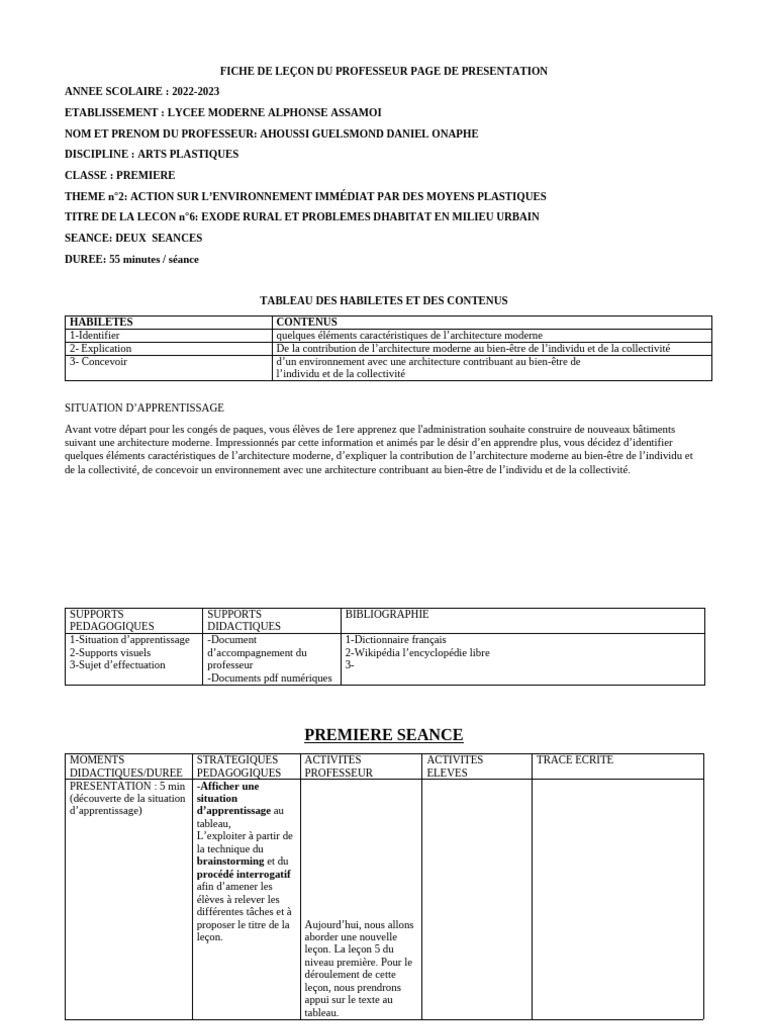 LECON 5 - EXODE RURAL - 1ere - Copie | PDF