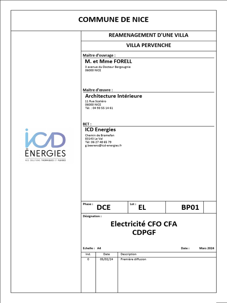 Icd Villa Forell Dce CDPGF Cfo Cfa v2 | PDF