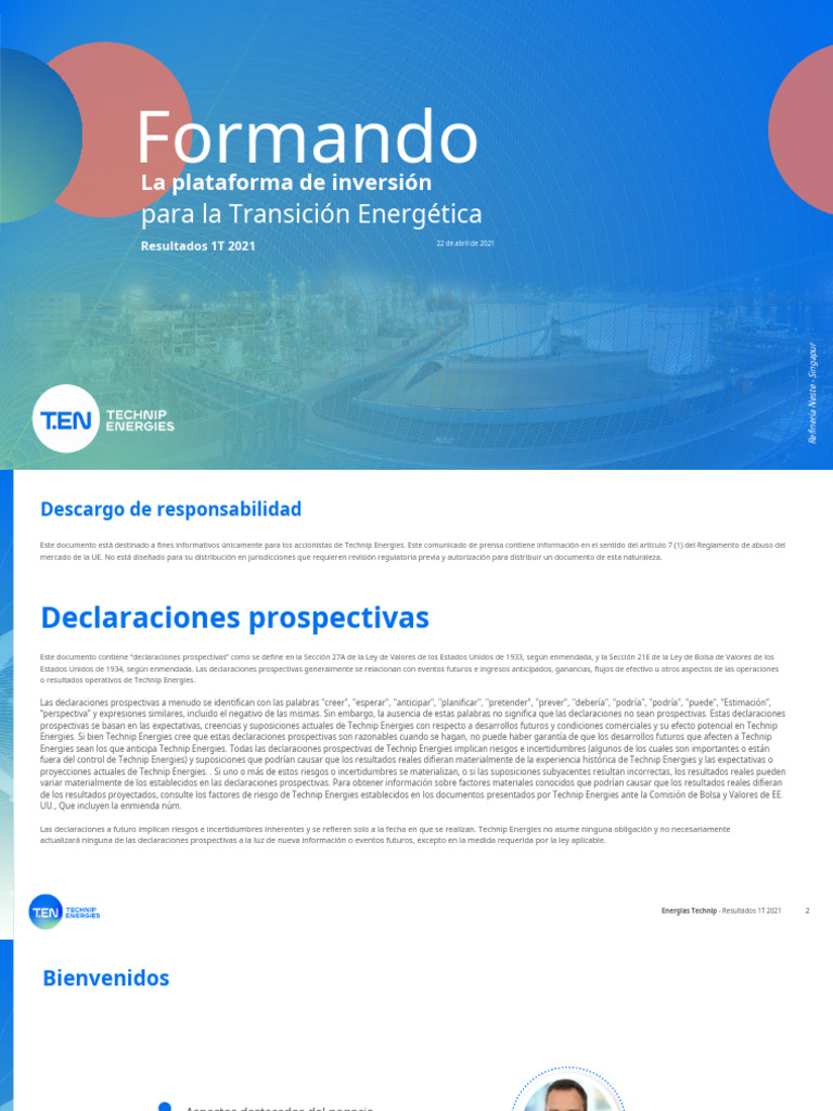 Technip Energies Q1 2021ESPAÑOL | PDF