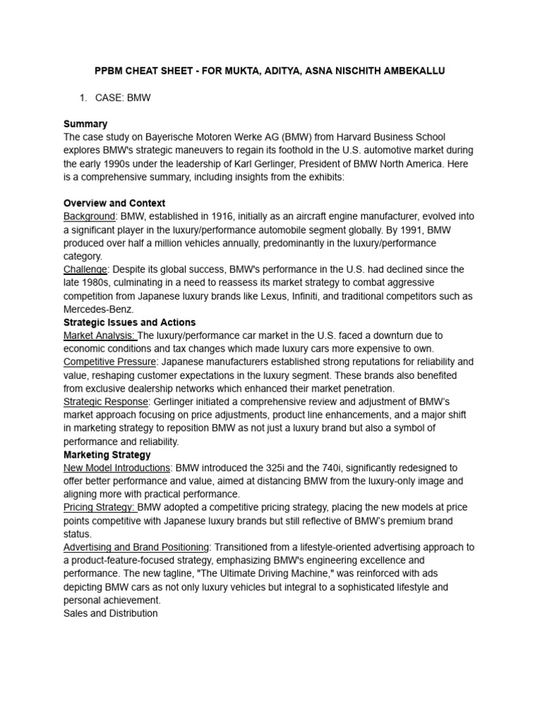 PPBM Cheet Sheet | PDF