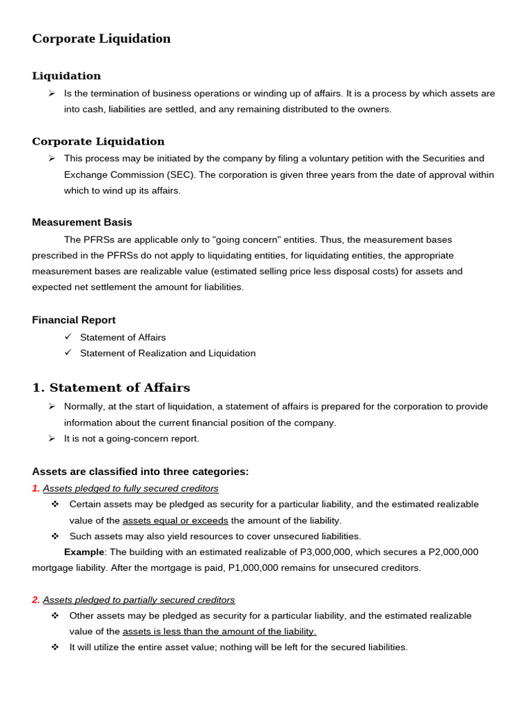 Corporate Liquidation | PDF