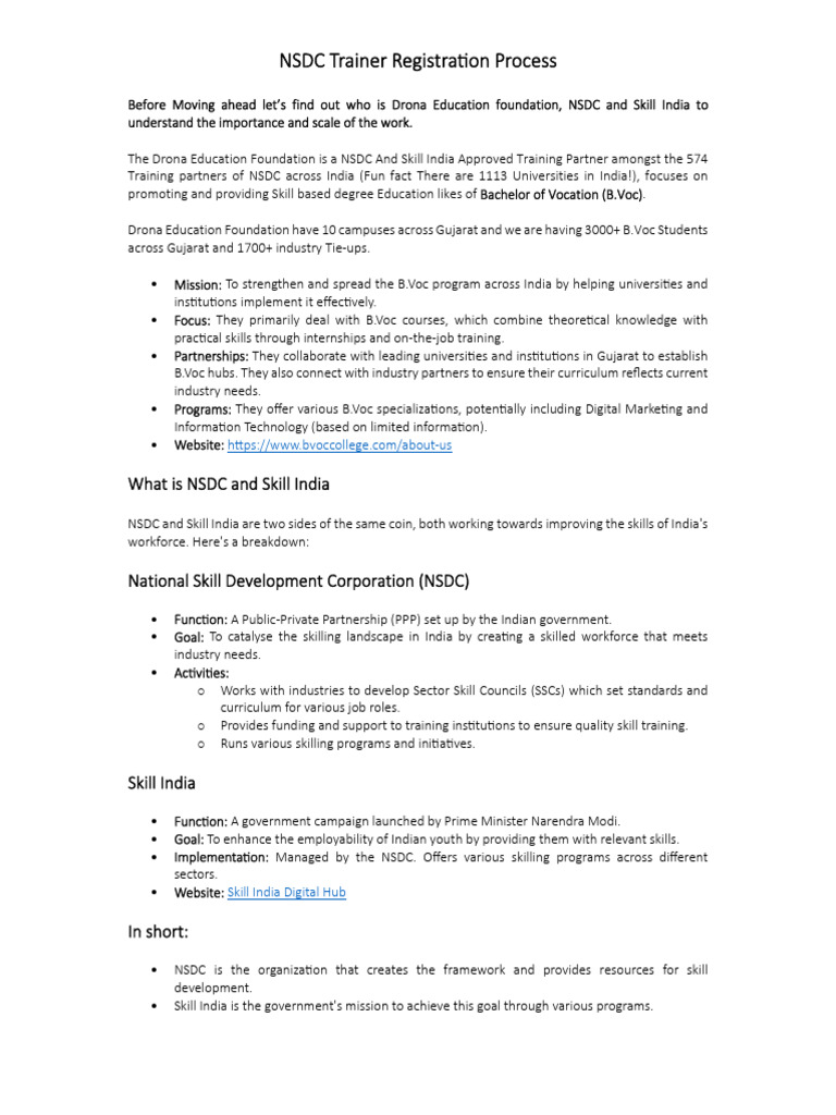 NSDC Trainer Guide 2024 | PDF