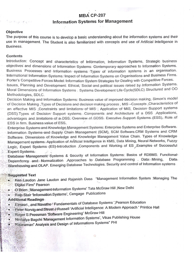 IT Syllabus - CP-207 | PDF