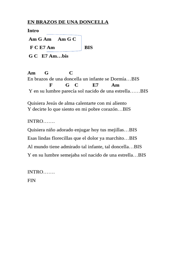 En Brazos de Una Doncella Letra | PDF