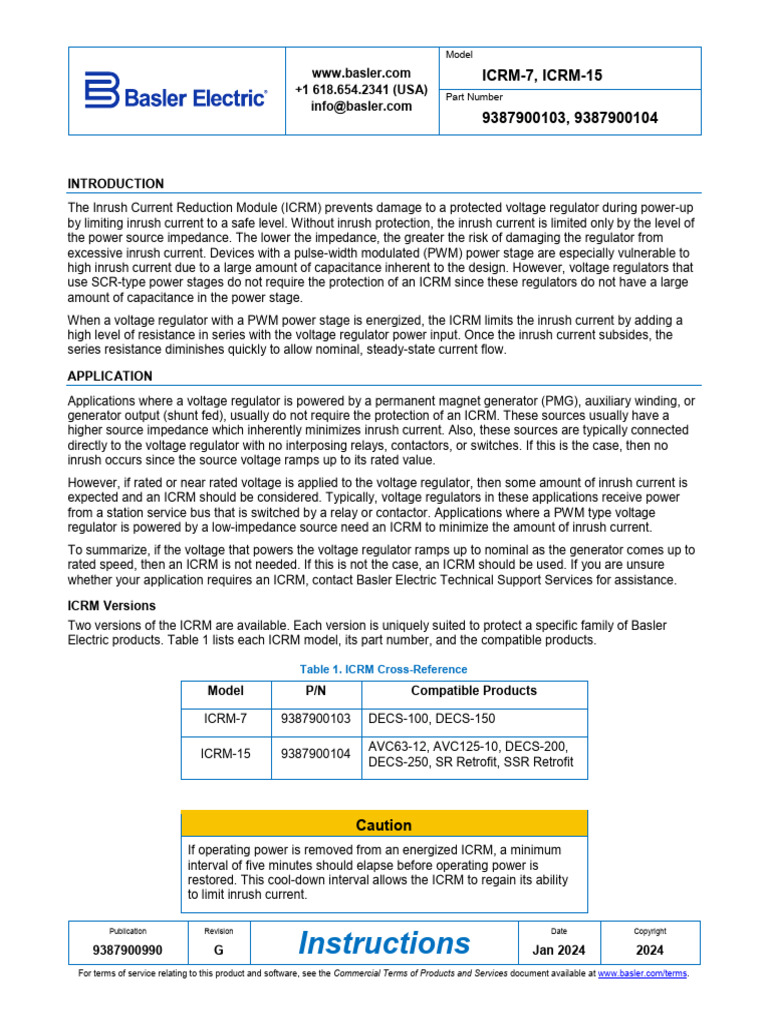 Basler ICRM 9387900990 | PDF