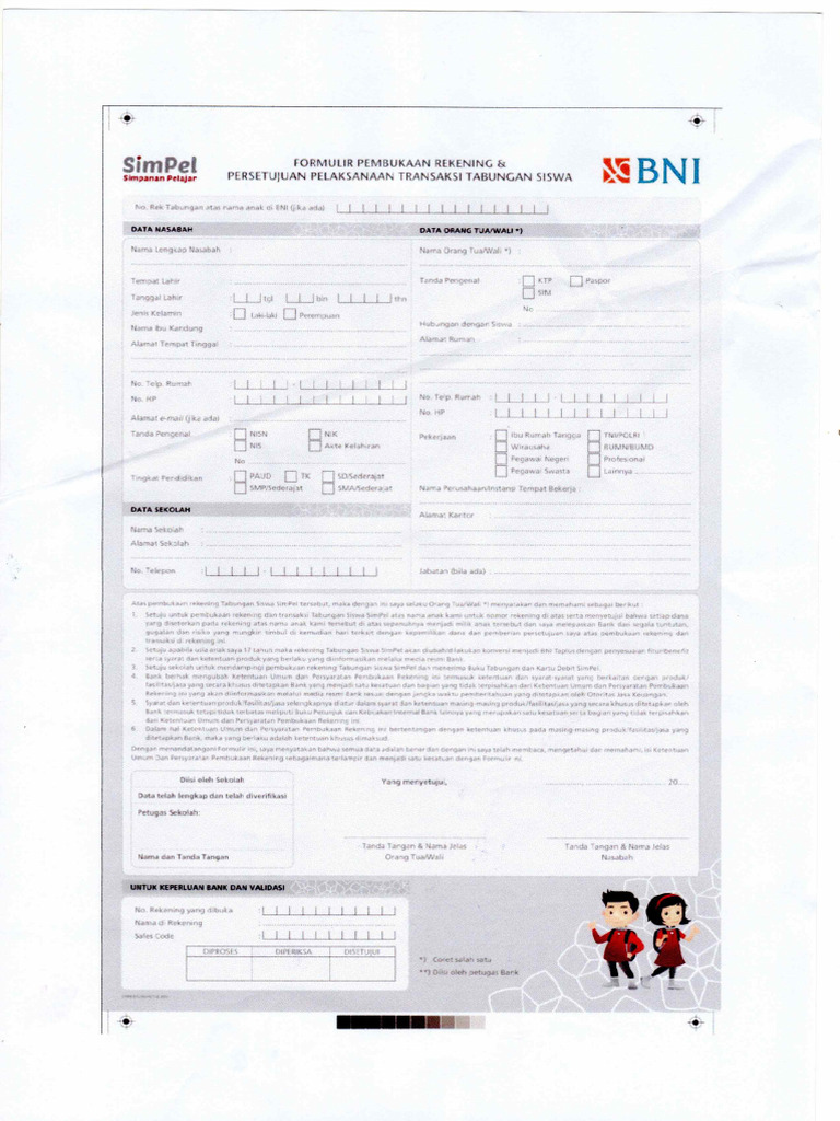 Formulir Aktivasi Rekening Pip | PDF