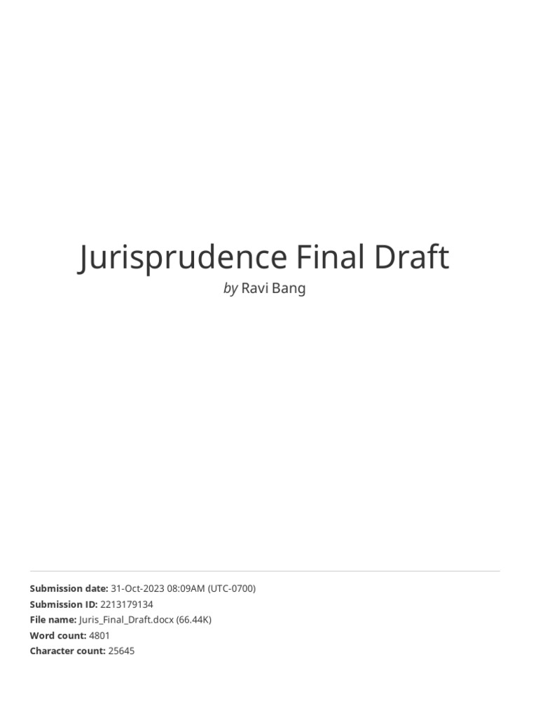 Jurisprudence Final Draft Plagiarism | PDF Jurisprudence Final Draft Plagiarism | PDF