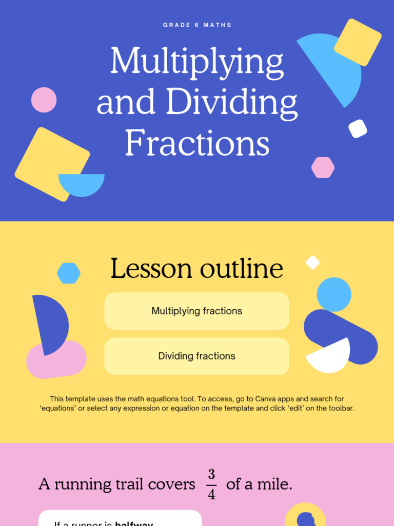 Multiplying and Dividing Fractions Education Presentation in Blue ...