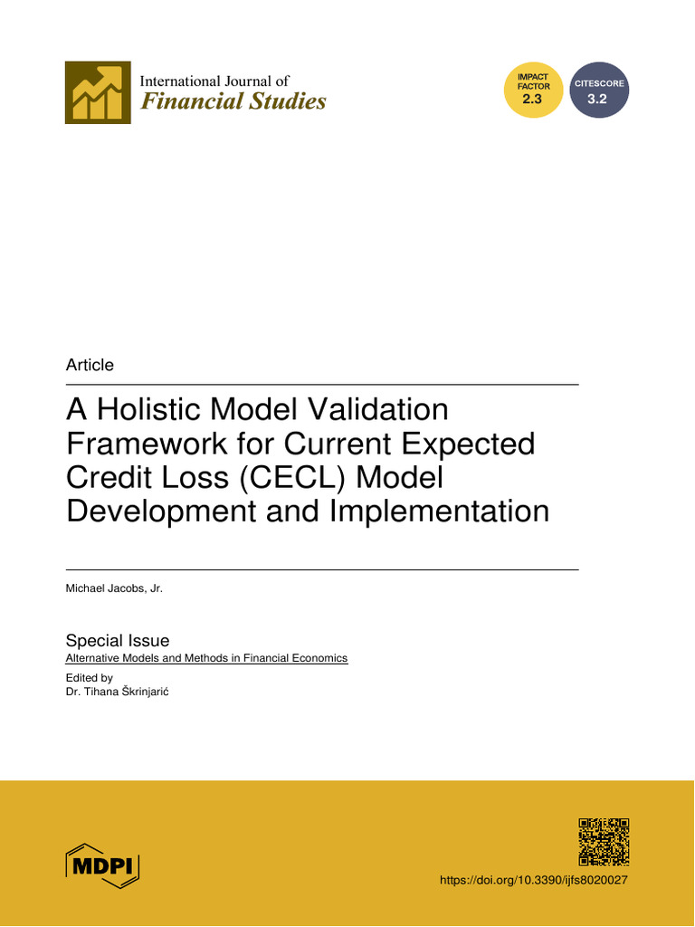 A Holistic Model Validation Framework For Current Expected Credit Loss ...