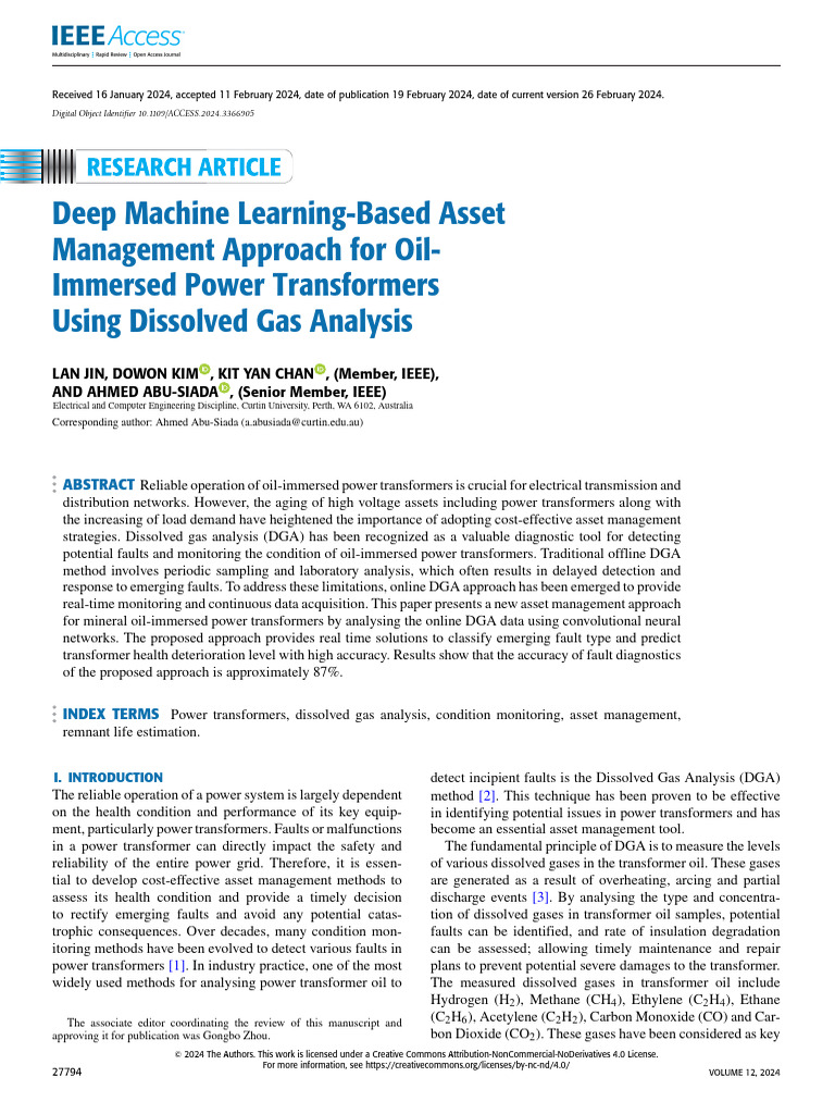 Deep Machine Learning-Based Asset Management Approach For Oil-Immersed Power Transformers Using ...