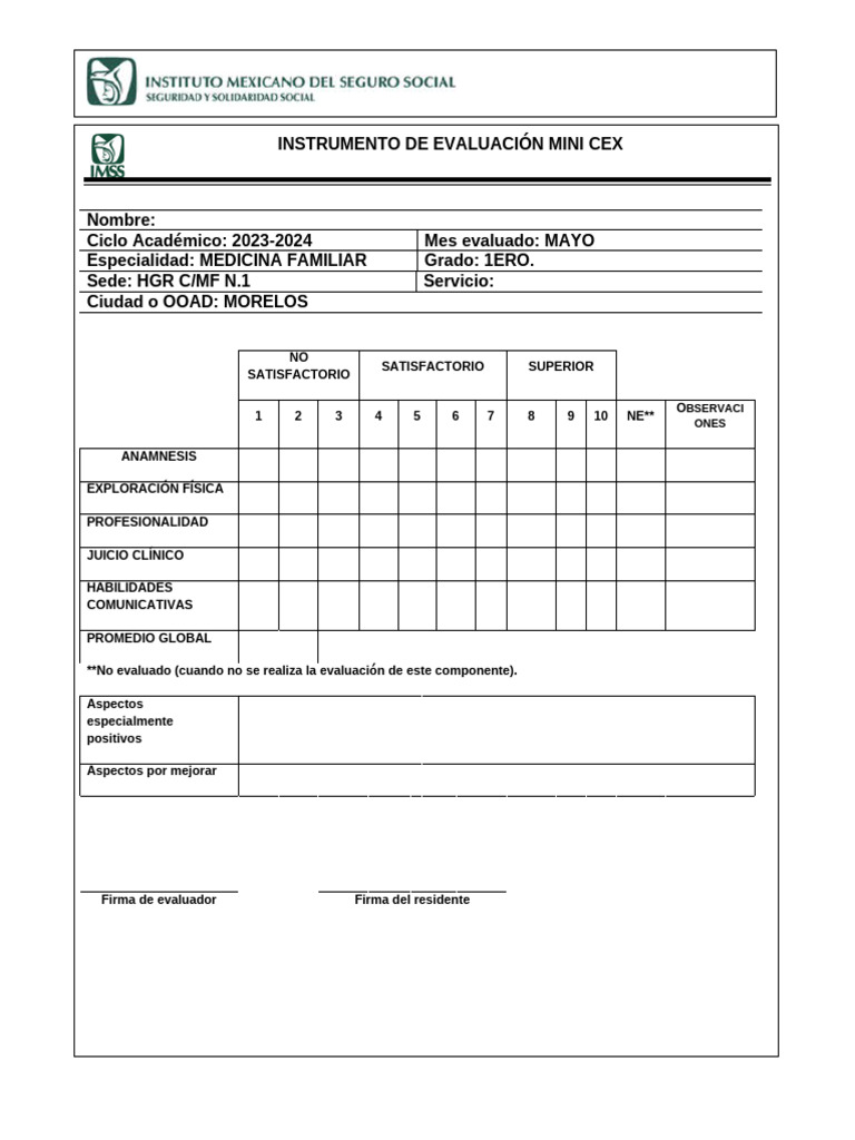 Anexo 4 Mini Cex | PDF