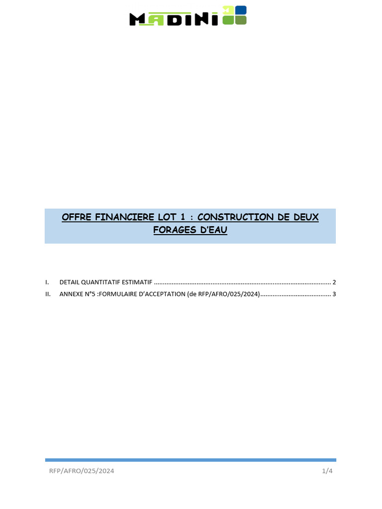 Off Re Financiere Lot 1 | PDF