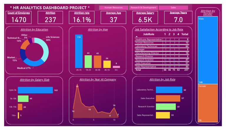 HR Analytics Dashboard Project | PDF