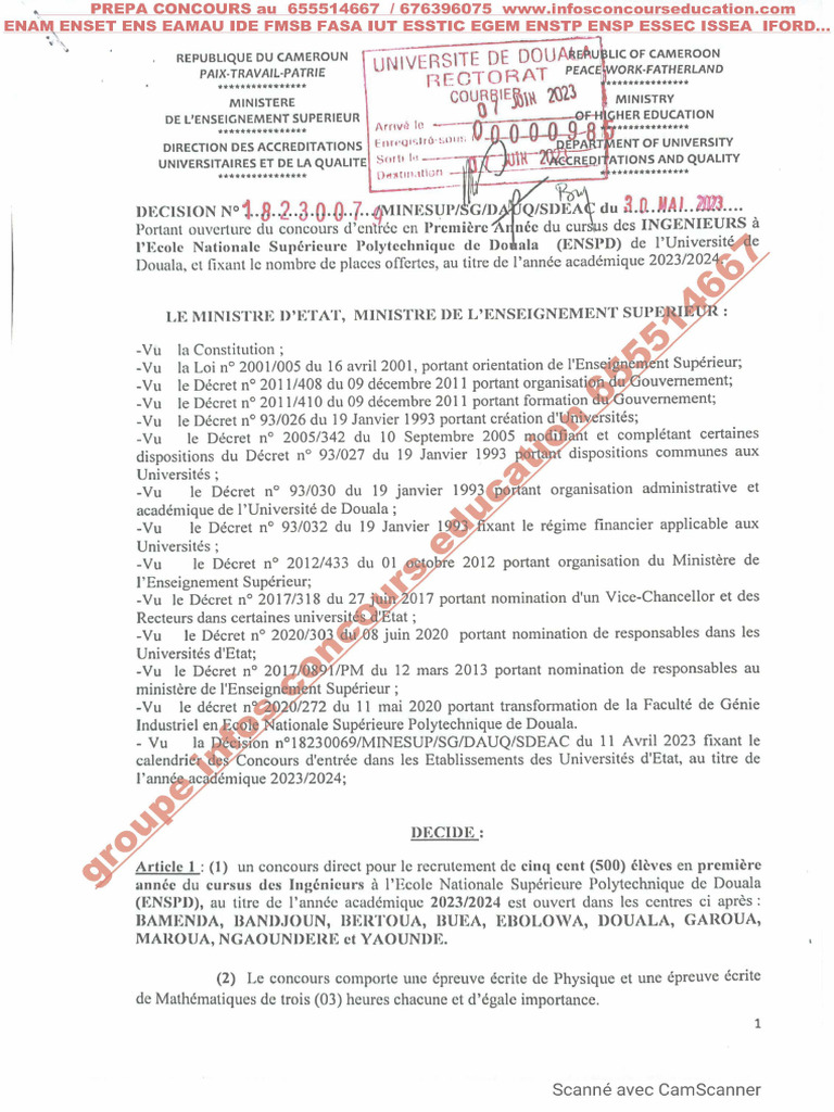 Concours Enspd 2023 Ing Bac | PDF