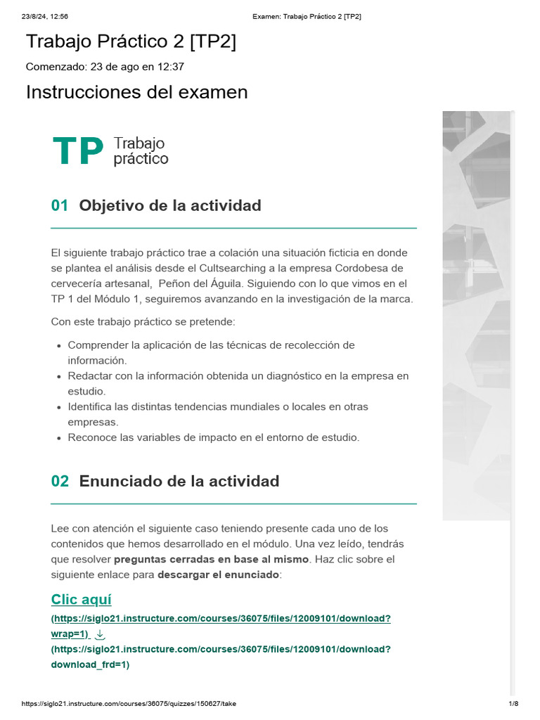 Examen - Trabajo Práctico 2 (TP2) Cultsearching Corporativo 62.5 | PDF