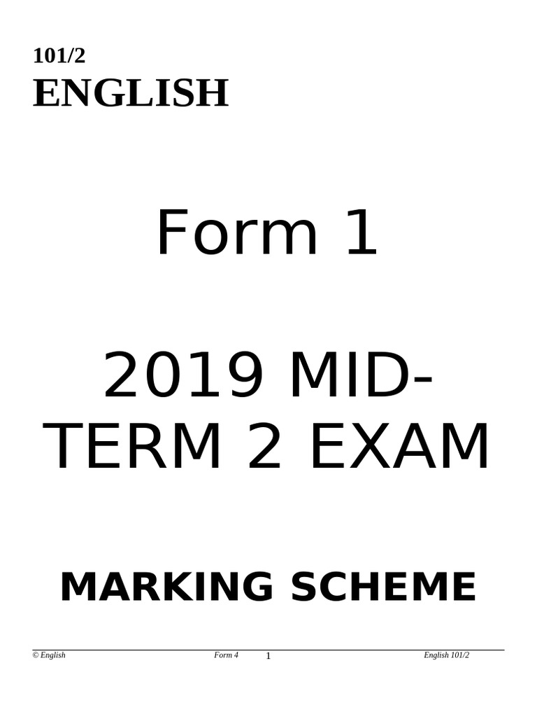 Holiday Assignment Marking Scheme Form One | PDF | Behavioural Sciences | Social Psychology