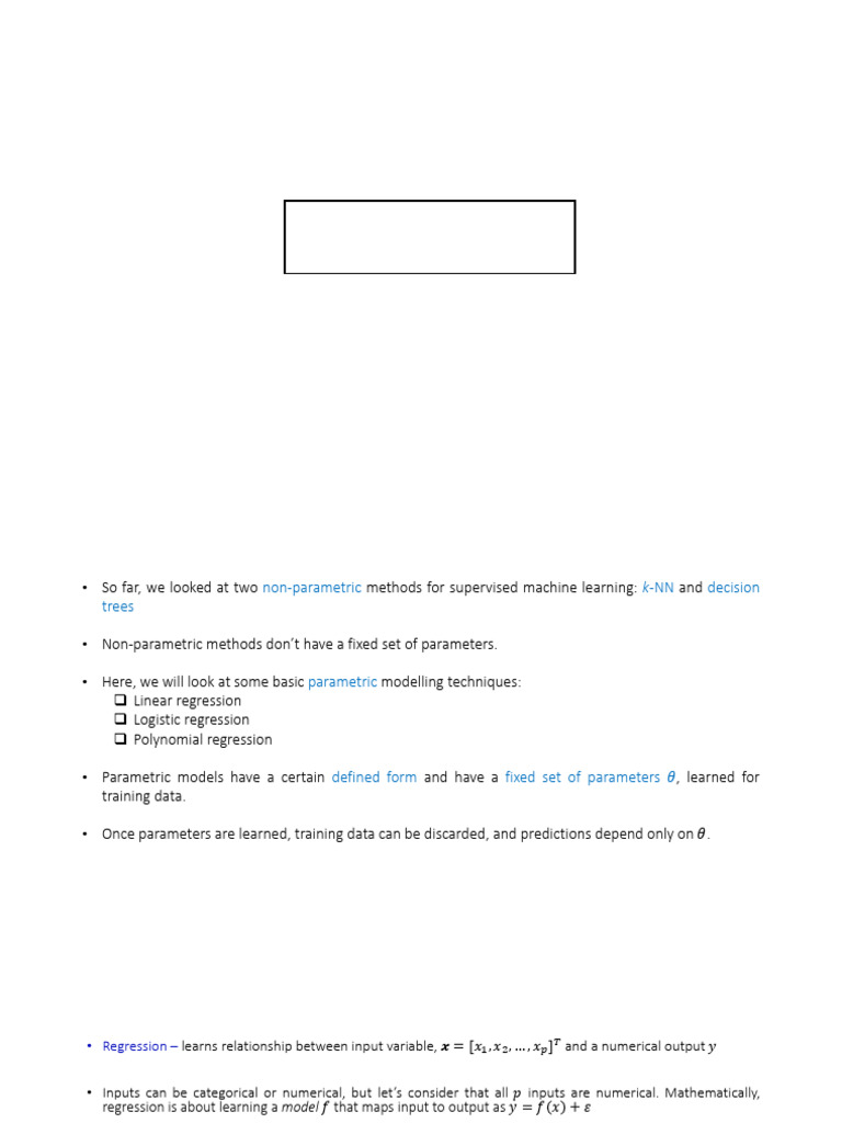 Lecture (9-13) - Basic Parametric Models | PDF