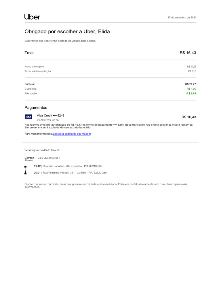 Uber - Receipt - 27set.2023 - 105942 (1643) | PDF