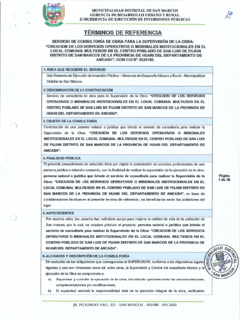 TDR Local Multiusos San Luis de Pujun | PDF