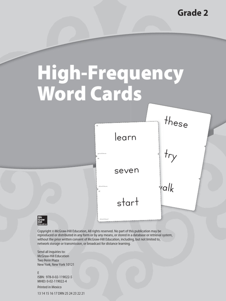 High-Frequency Word Cards: Learn Seven Start | PDF