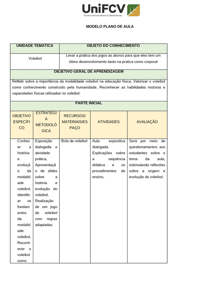 Modelo Plano de Aula (2) Ensino Medio | PDF
