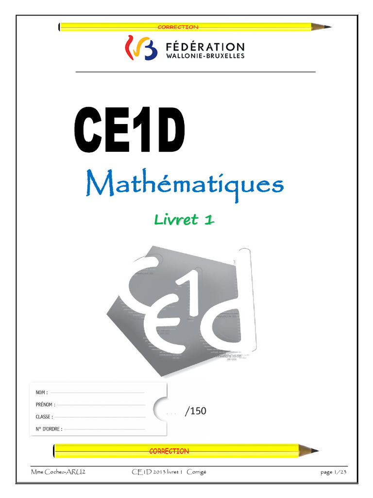 CE1D 2013 - Livret1 - Correctifs MOI v2 | PDF