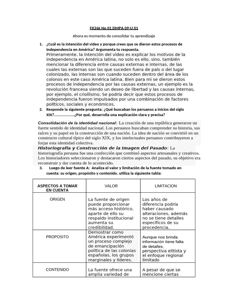 FICHA No 01 DMPA 09. AERV 1docx | PDF