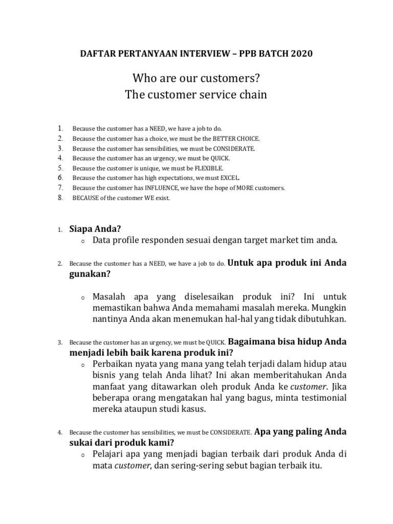 PPB Interview Instruction | PDF