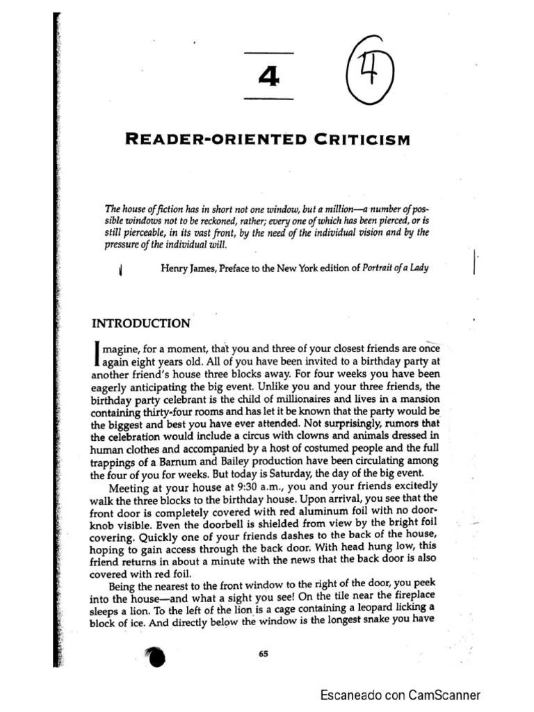 Reader Oriented Criticism (ROC) | PDF
