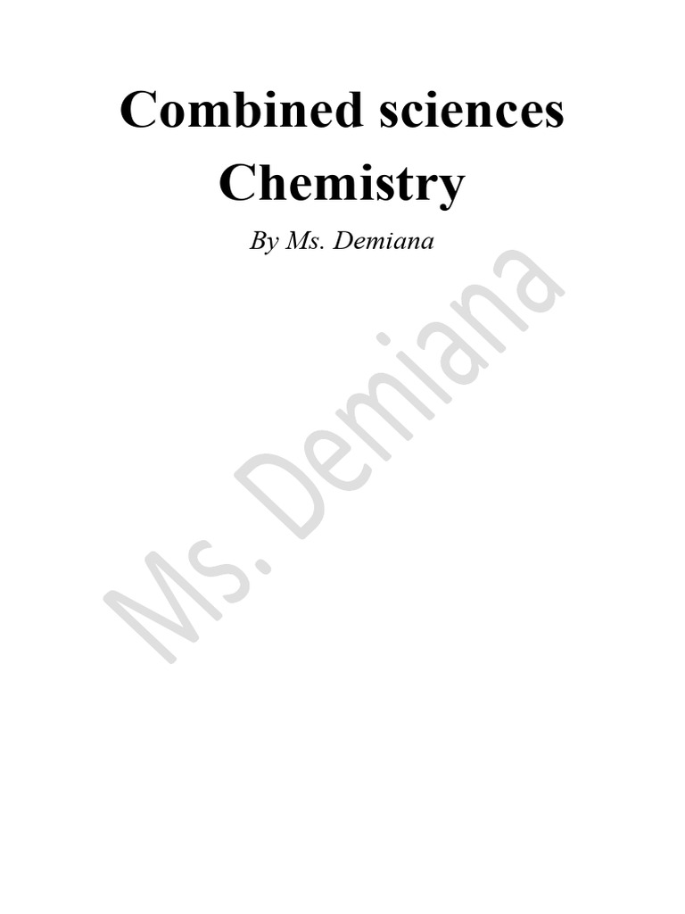 Combined Sciences Chemistry7 and 8 | PDF