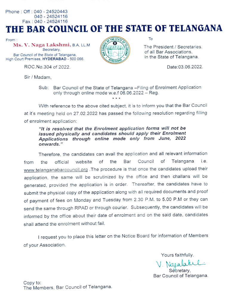 Online Enrolment Letter | PDF