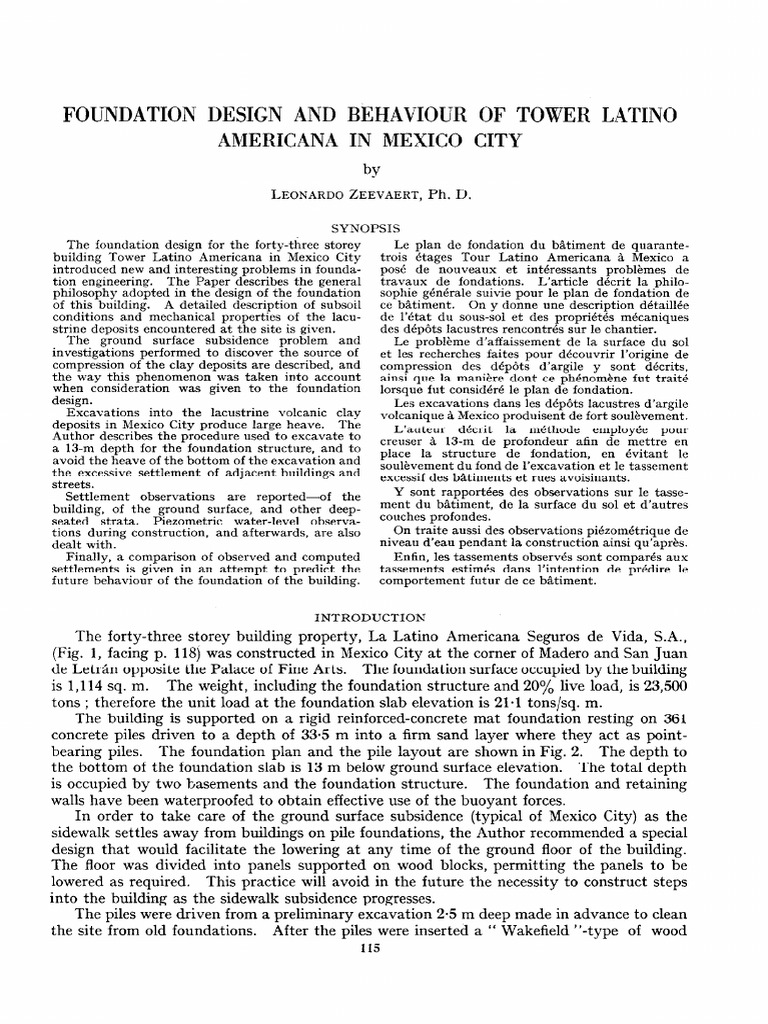 Zeevaert Leonardo - 1957, Artículo-Foundation-Design-And-Behaviour-Of ...